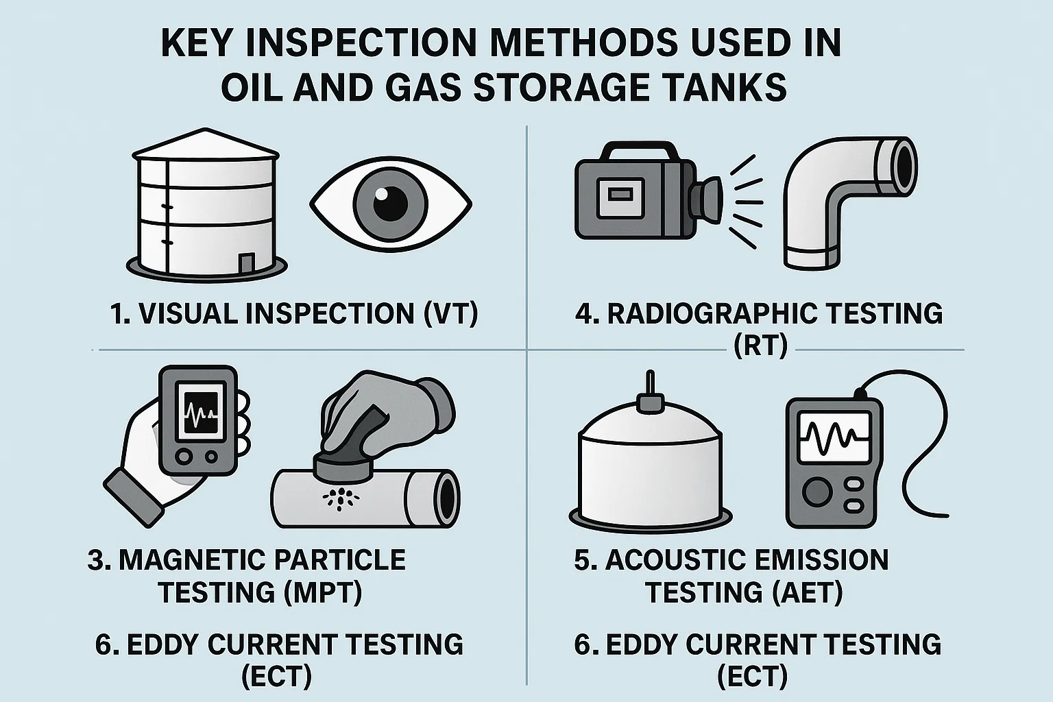 Inspection methods for oil and gas storage tanks - inspectionstrack